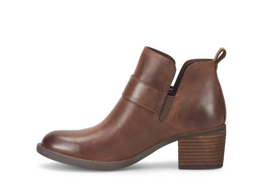 Born Women's Royce Brown Leather Ankle Bootie Shoe BR0065506